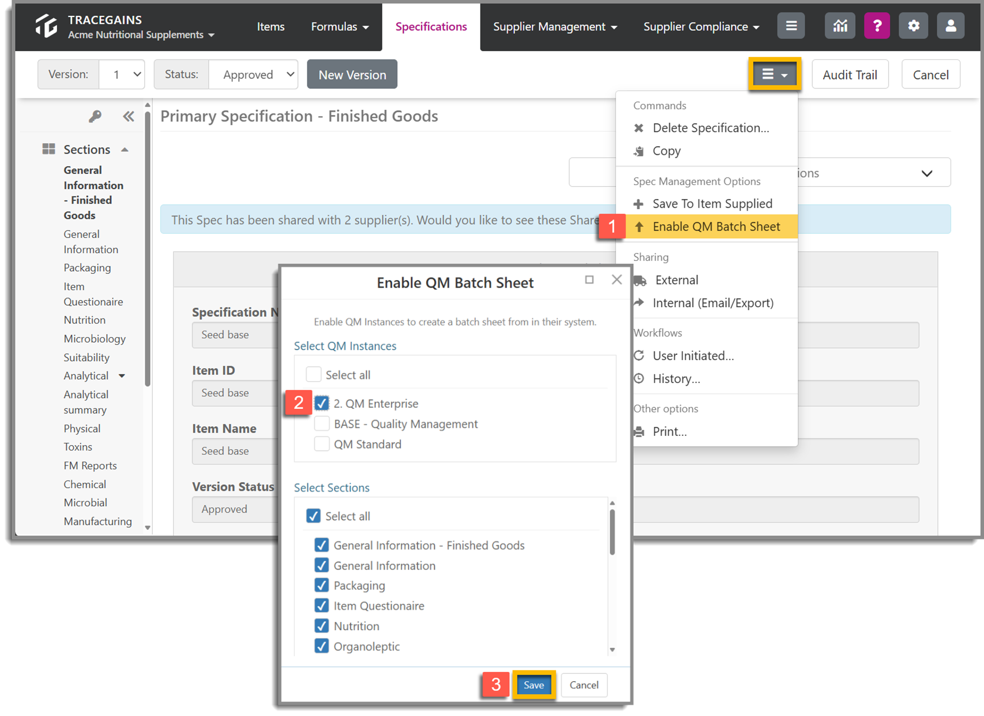 QM Batch Sheets – Enterprise Help Center