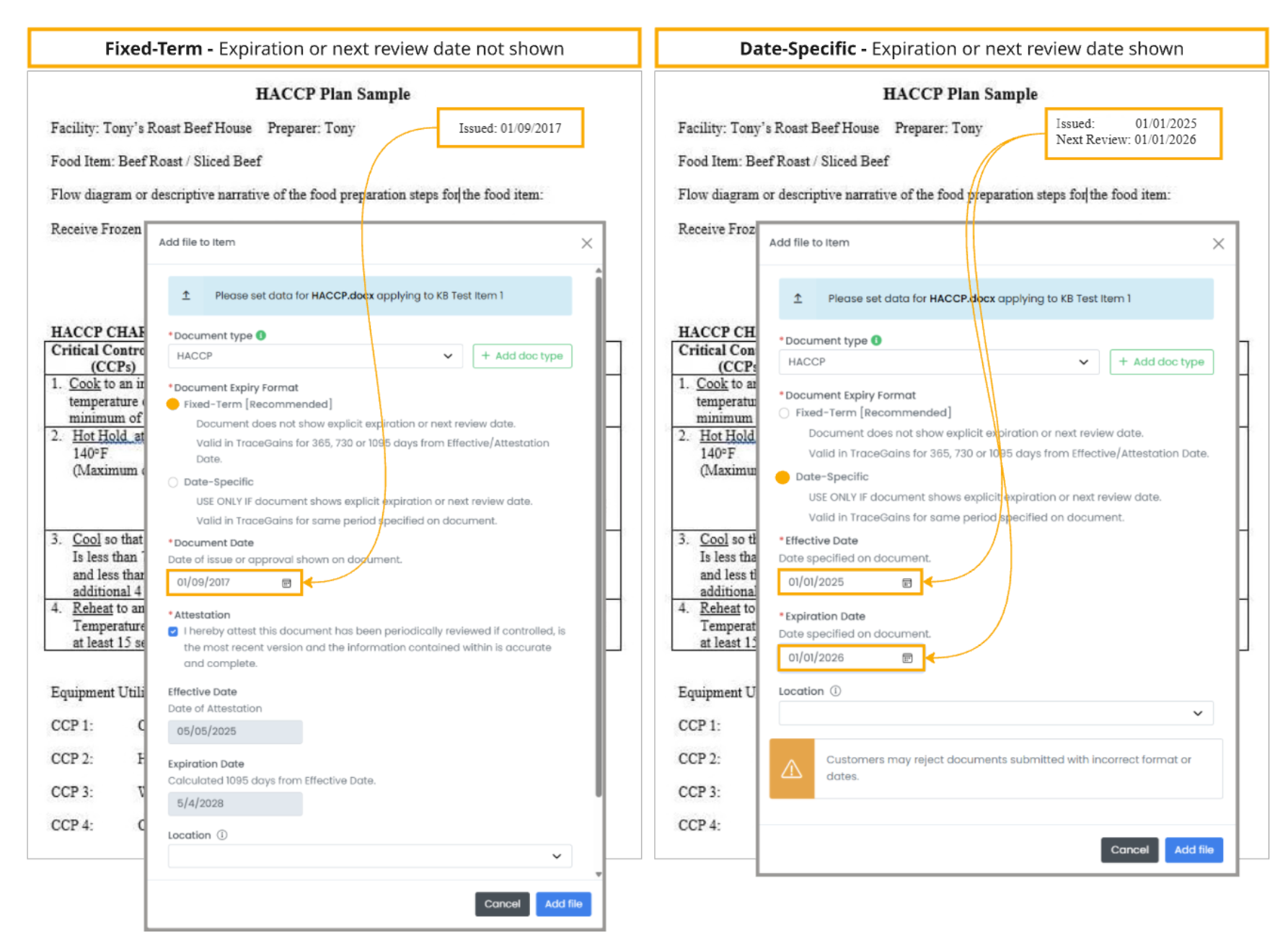 Understanding TraceGains Expiry Definitions – Enterprise Help Center