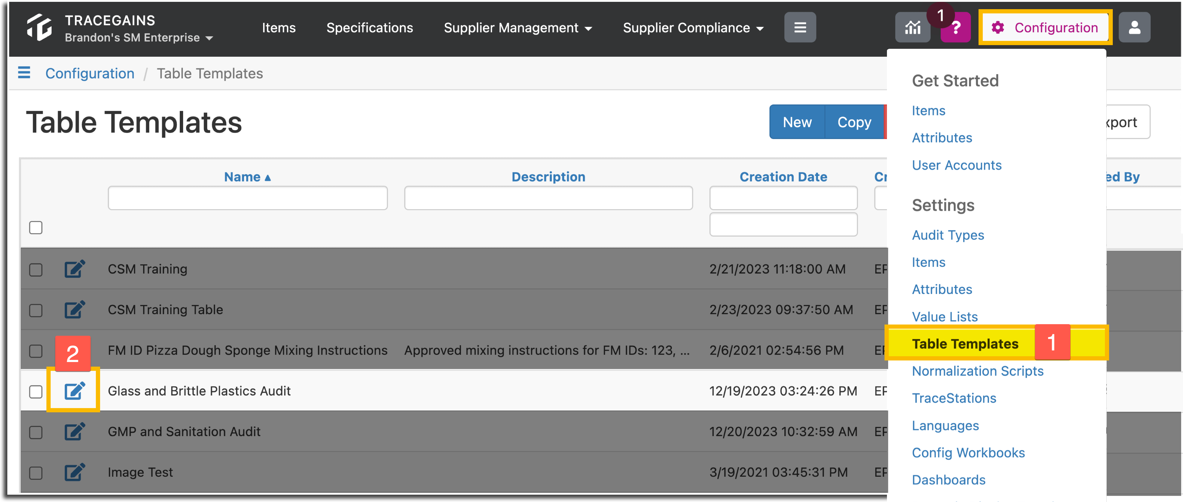 Edit/Update Table Templates – Enterprise Help Center