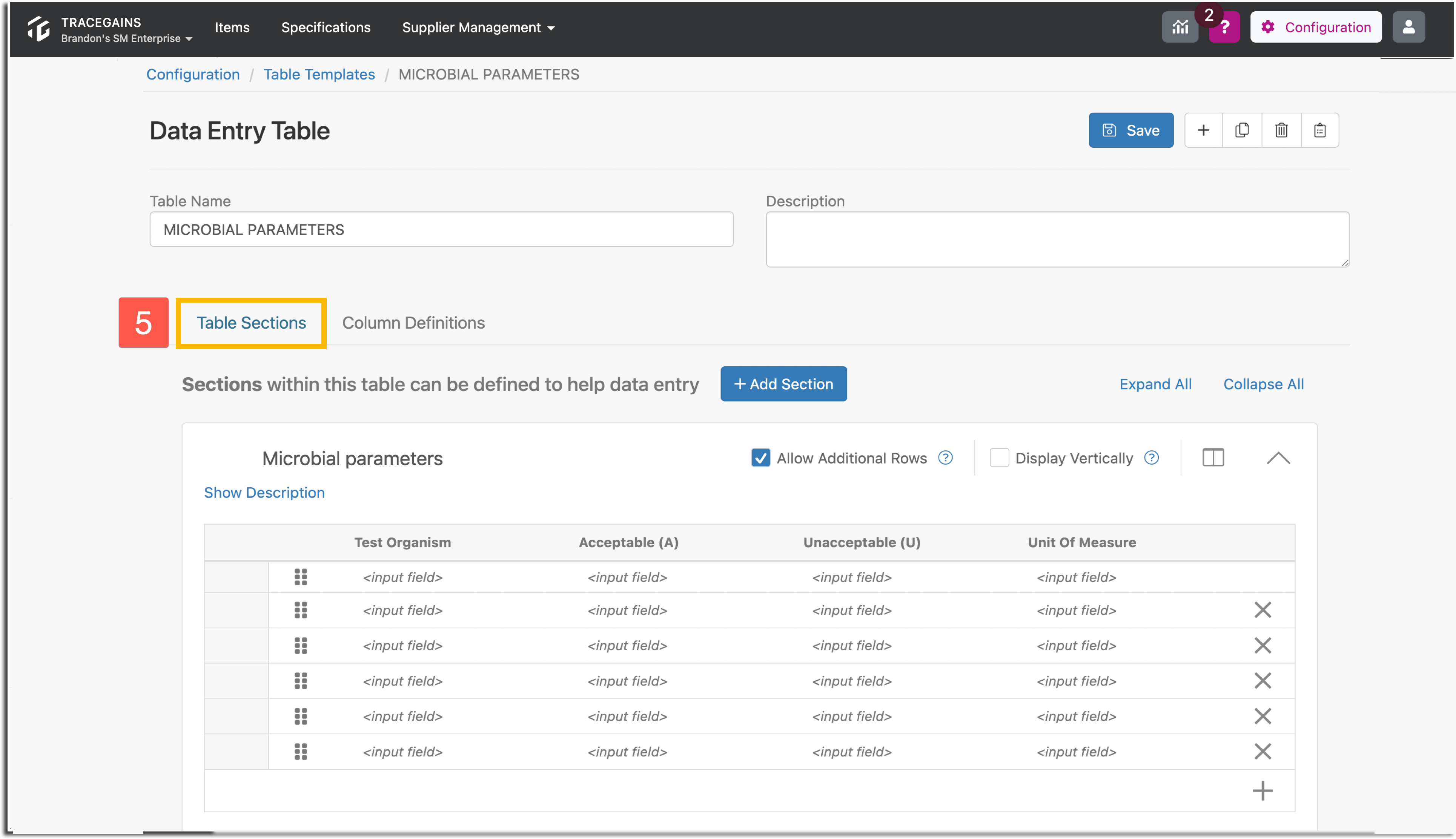 Table Templates in Specification Management (SpM) – Enterprise Help Center