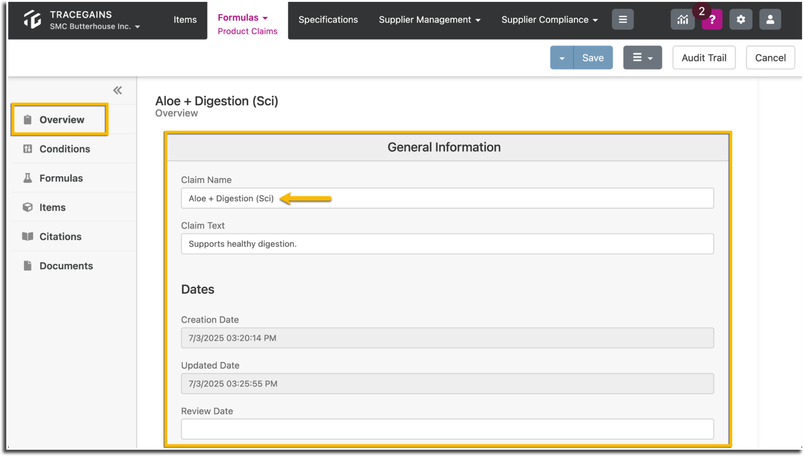 How to Create and Edit a Product Claim – Enterprise Help Center