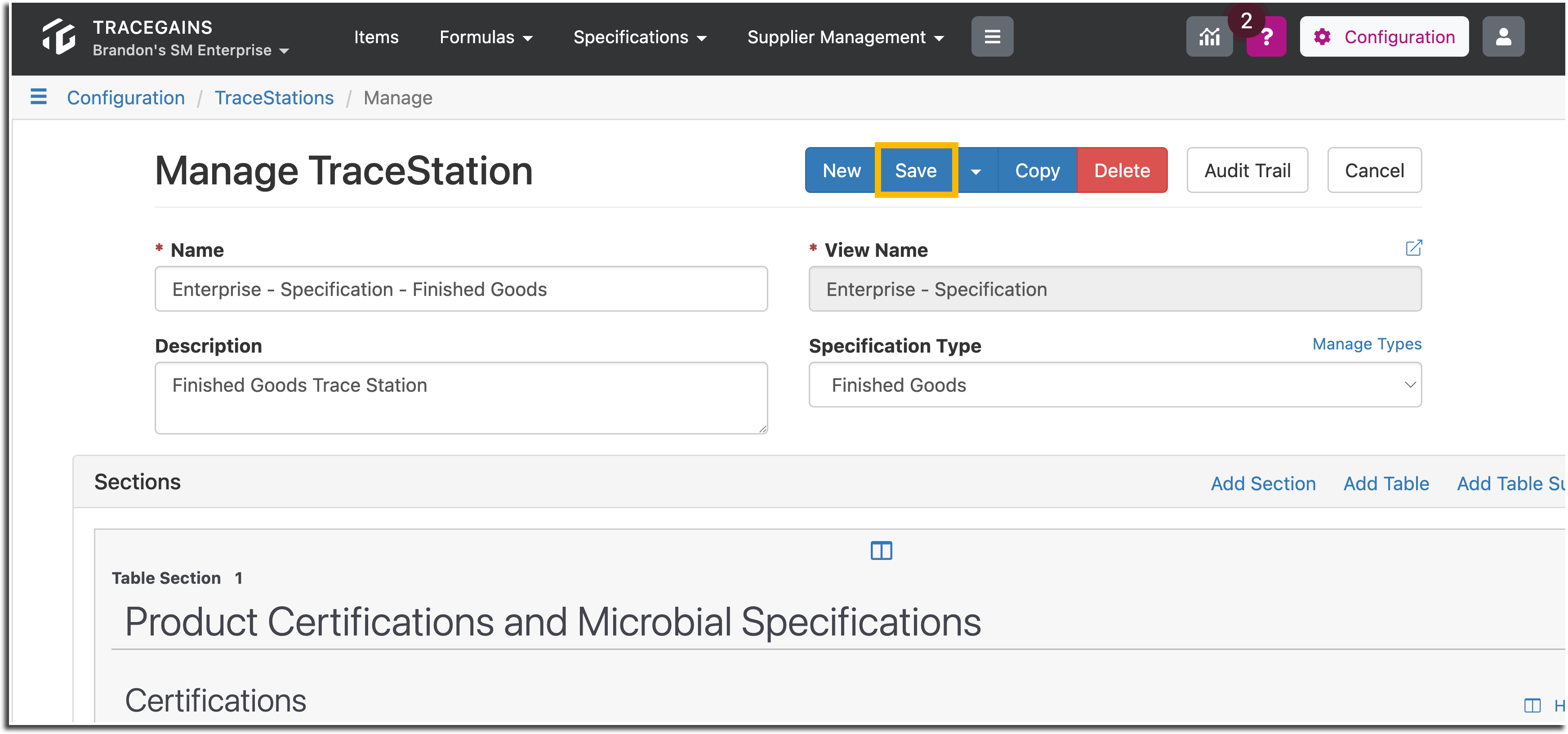 Table Templates in Specification Management (SpM) – Enterprise Help Center
