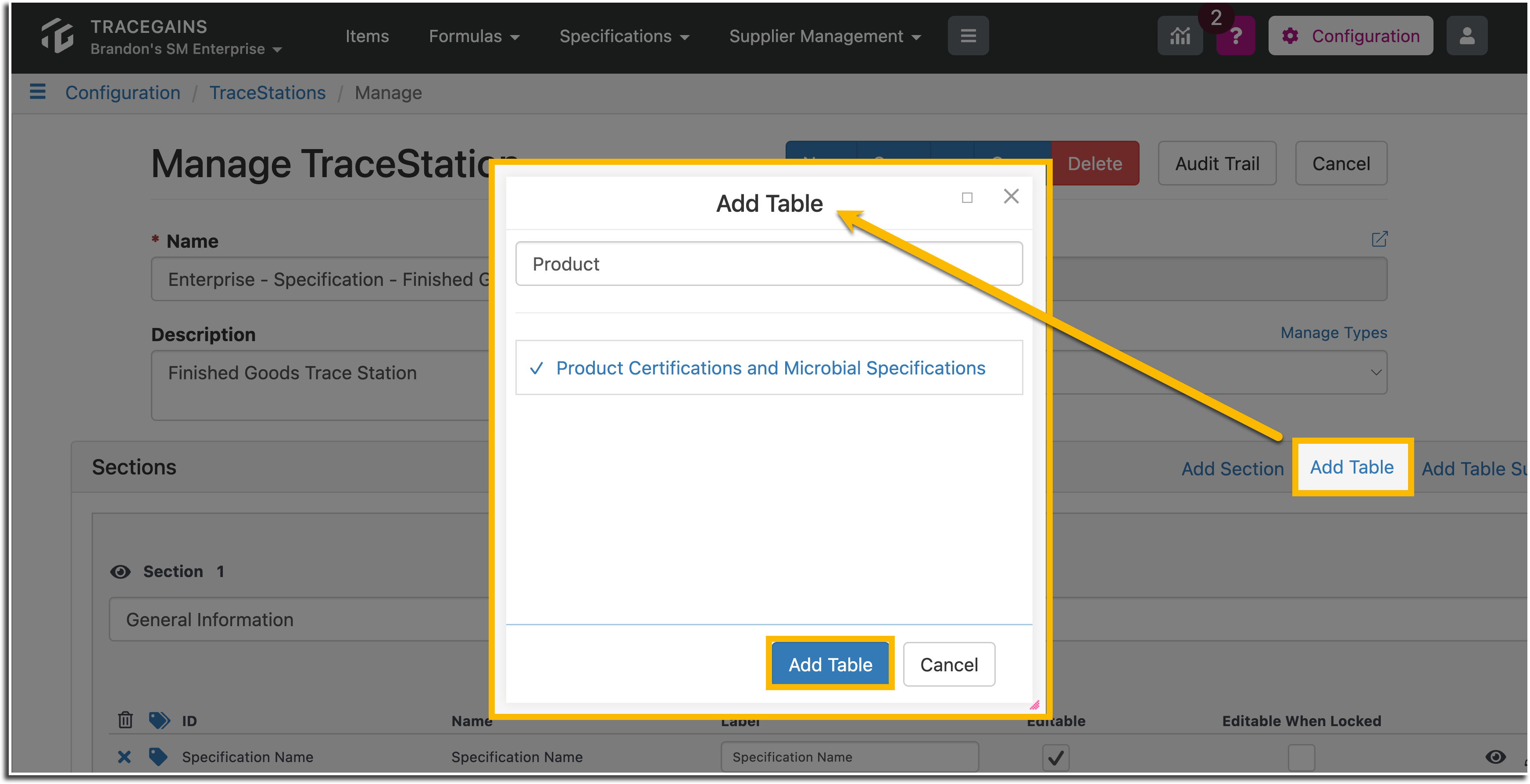 Table Templates in Specification Management (SpM) – Enterprise Help Center